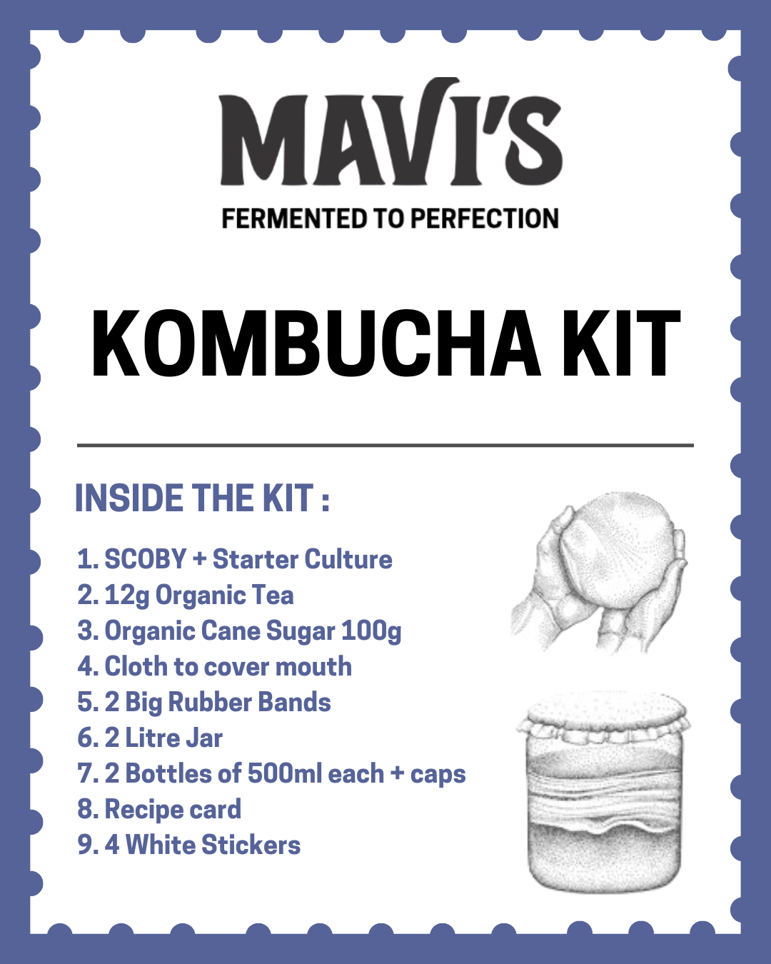 MAVI's Kombucha SCOBY Starter Culture and DIY Brewing Kit (MAVI's ...